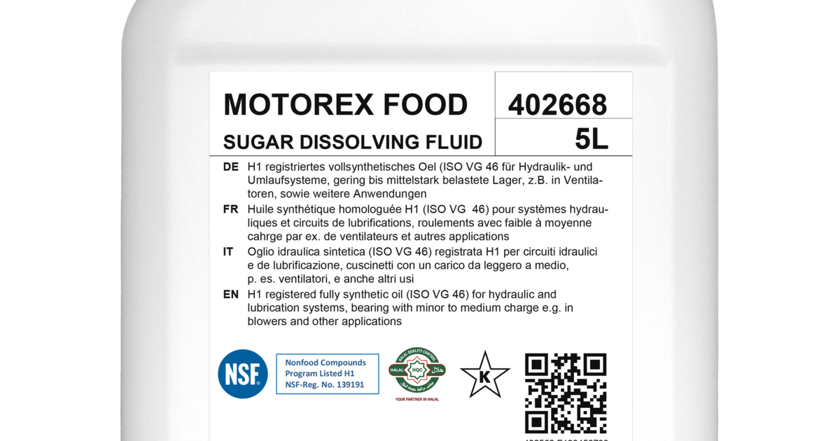 FOOD SUGAR DISSOLVING FLUID - FOOD LINE | MOTOREX