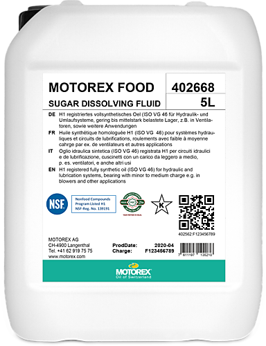 FOOD SUGAR DISSOLVING FLUID - FOOD LINE | MOTOREX